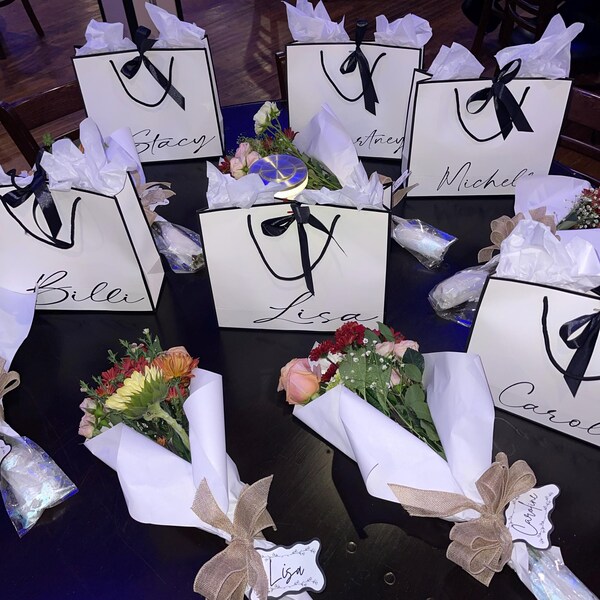 Personalized Name Gift Bags, Ribbon Tie Rope Gift Bags, Thank You Gift ...