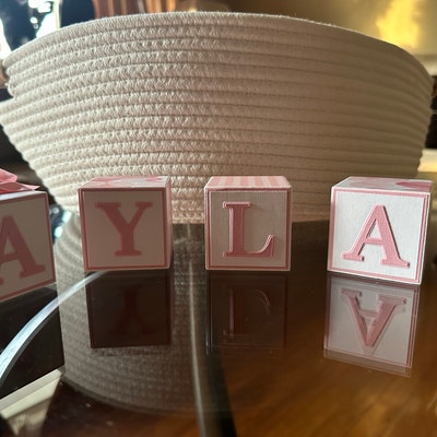 Custom Baby Name Blocks Baby Gift Baby Shower Newborn Nursery ...