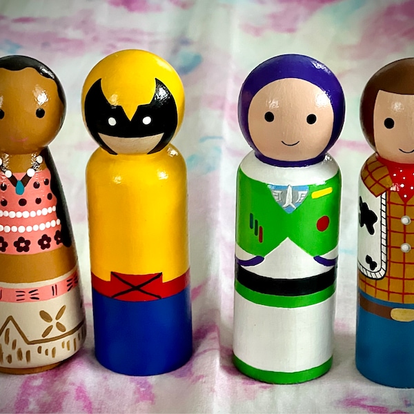 Frozen Peg Doll Set | Elsa | Anna | Olaf | Kristoff | Sven - Etsy