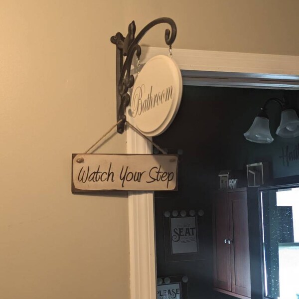 Vintage Look ENGRAVED Restroom (singular) Sign Art Deco Solid Wood ...