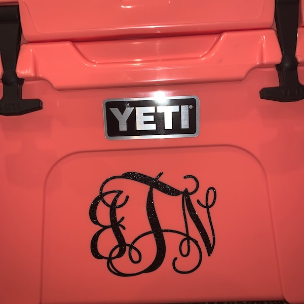 Monogram Decal, Vinyl Decal, Yeti Monogram, Monogram for Cooler ...