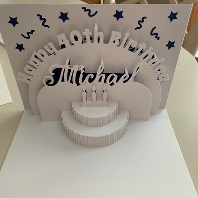 Personalized 3D Pop up Cake Card for Birthday With Name and Age. Make ...