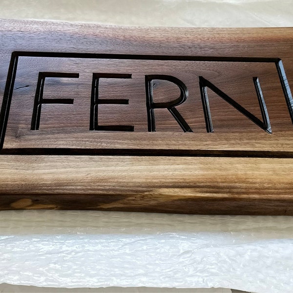 Personalized Walnut Name Sign: Rustic Live Edge Wood Decor - Etsy