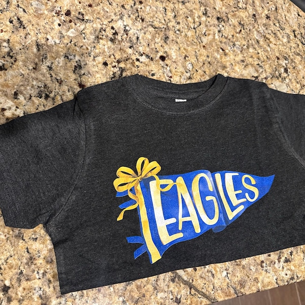 Personalized Water Color Pennants Flag With Mascot Shirt, Bow Mascot ...