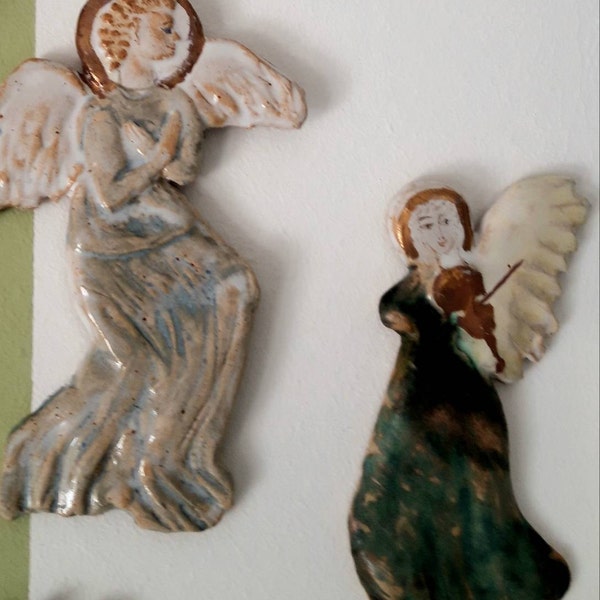 Angel With Hand-painted Face. Angel Baby Ornament,angel Statue,clay ...
