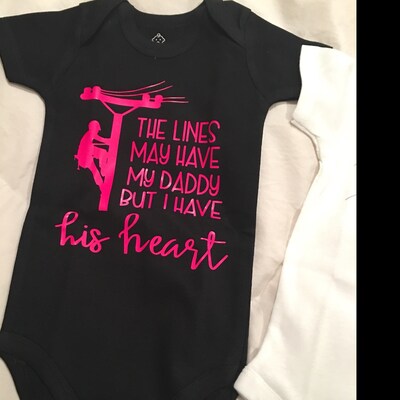 Lineman Baby Bodysuit Powerlines Baby Shower Gift the Lines May Have My ...