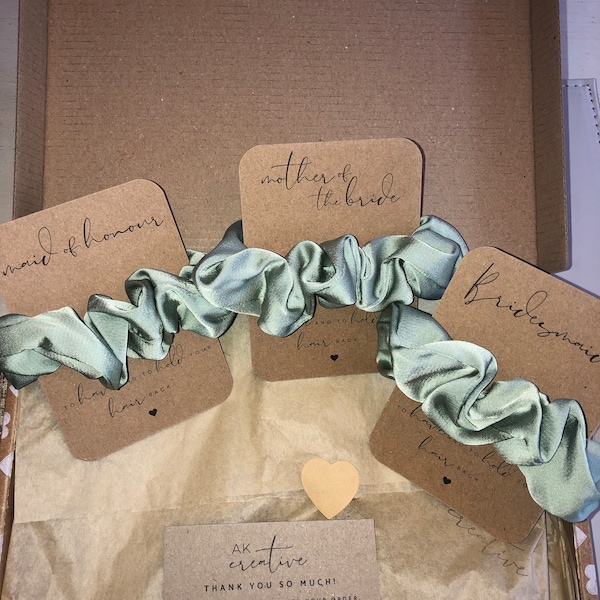 Sage Hen Do Scrunchies | Bride Tribe Favours - Hen Party Favours - I Do ...