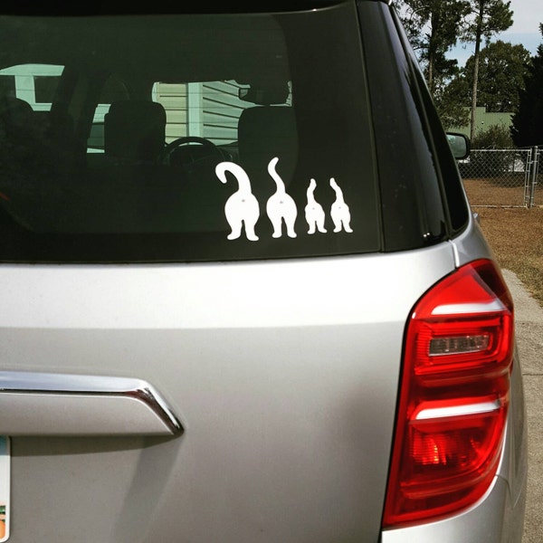 Unique Cat Family Car Stickers Vinyl Decals Funny Cat Butt Outdoor ...