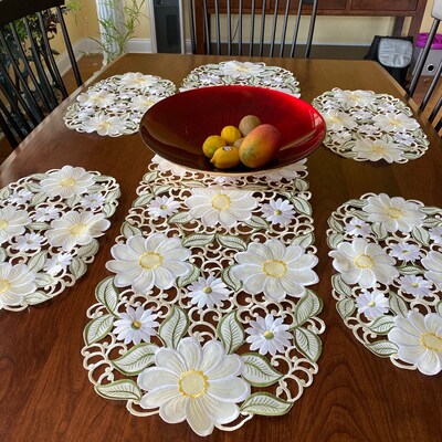 Table Runner, Dresser Scarf, Place Mat, Doily, or Table Cloth ...
