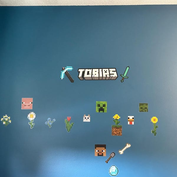 Custom Gamer Block Boy Wall Decal| Personalized Gamer Block Boy Vinyl ...