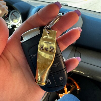 Bullet Keychain Hand Stamped Personalized Bullet Keychain Valentine's ...