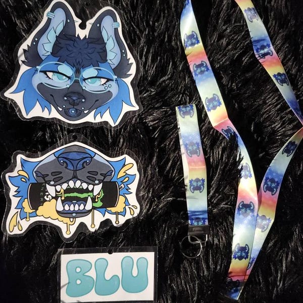 Custom Fursuit Lanyard Pack Furry Fursona Con Badge - Etsy