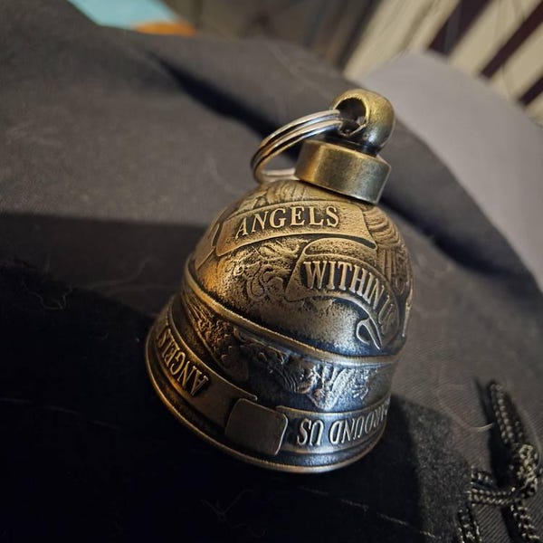 Motorcycle Gremlin Angel Bell - Made From Two Angel Medallions - Etsy