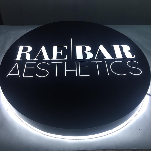 Custom 3D Logo Sign: Backlit LED Light Box for Business - Etsy