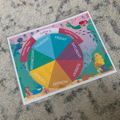 Mermaid Printable Calendar. Circle Time Preschool, Pre-k, Kindergarten ...