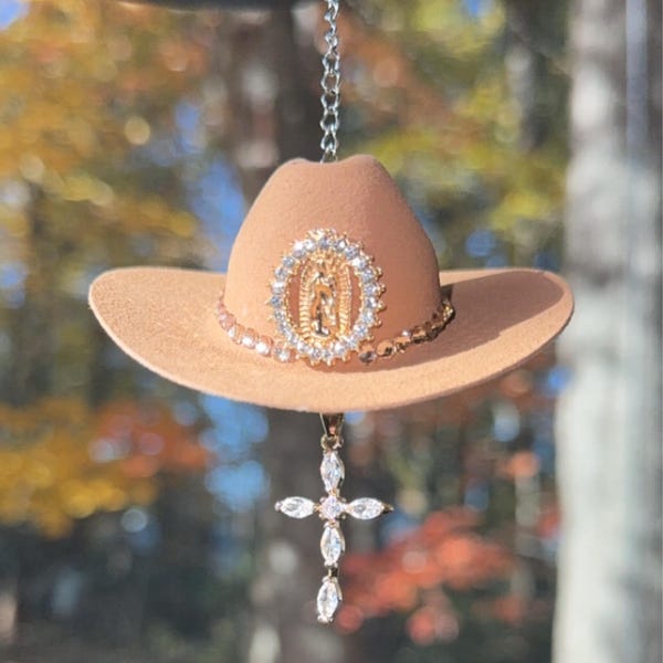 Harmony- Western Car Charm, Rearview Mirror Decor, Virgin Mary - Etsy