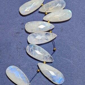Rainbow Moon Stone, 6 Pieces, Drill Gemstone, Cloud Shape Stone, Blue ...