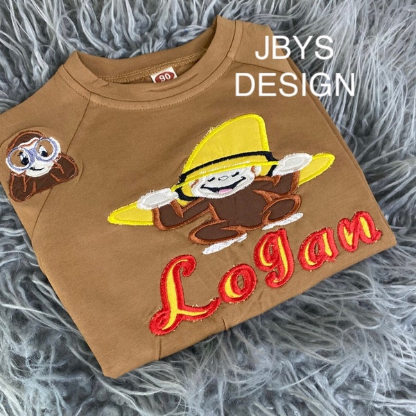 Curious George Digital Machine Embroidery Applique Design, Monkey ...