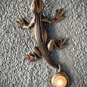 Handcrafted Bronze Lizard Doorbell - Etsy