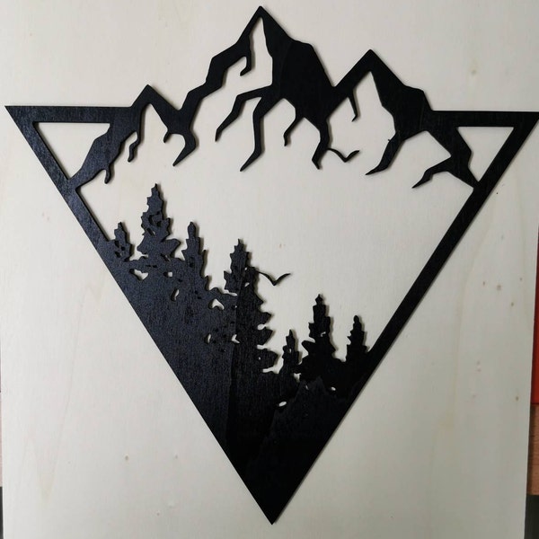 Mountain Design Laser Cut Svg Dxf Files Wall Sticker Engraving Decal ...