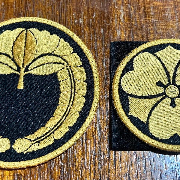 Custom Japanese Family Kamon Samurai Crest Embroidered Iron on Patches - for Gifts, Ceramony ...