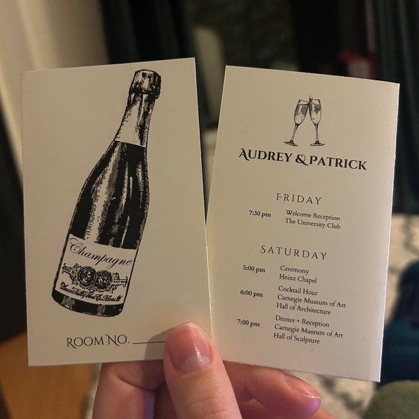 Custom Hotel Key Card Holders for Weddings and Events (pocket Card ...