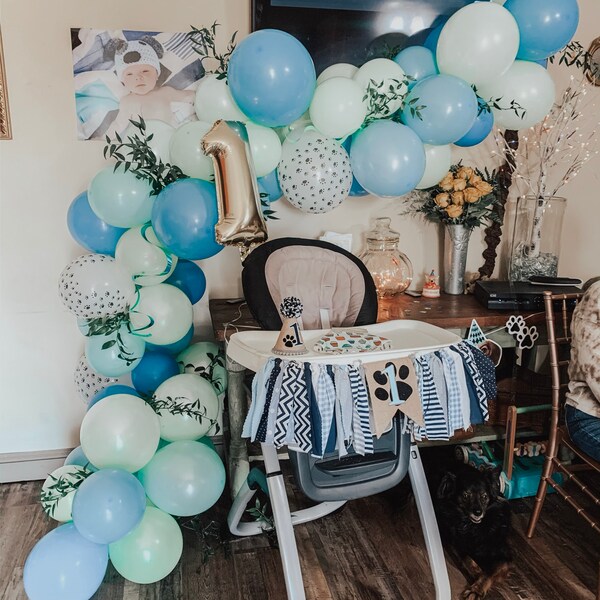 Boys Birthday Banner - Puppy Theme High Chair Banner - Boys 1st ...