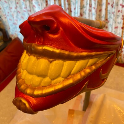 Snarling Wolf Mask 3D Printed Demon Oni Half Mask - Etsy