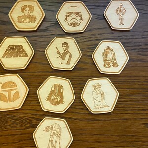 Star Wars Coasters Star Wars Party Decorations Star Wars | Etsy