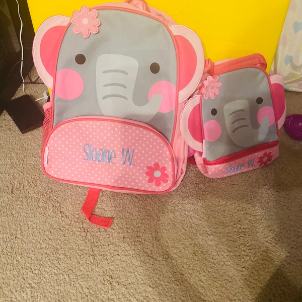 Children's Backpack and Lunchpal Set With Embroidery Personalization - Etsy