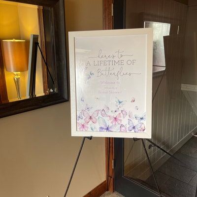 Butterflies Bridal Shower Welcome Sign, 36x48 Poster, Bachelorette ...