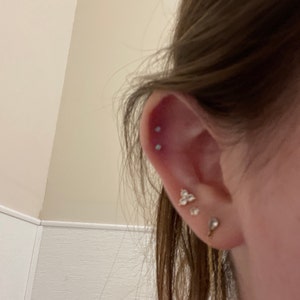 Tiny Lightning Threadless Flat Back Nose Stud, 20,18,16ga, 5-10mm ...