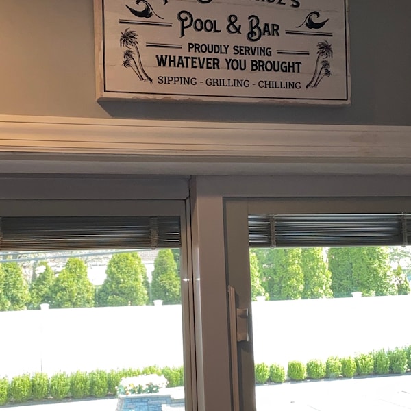 Pool Signs for Outdoor Personalized Canvas, Pool Bar Sign Canvas, Pool ...