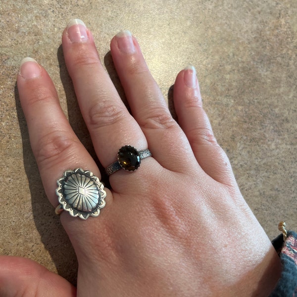 Sterling Silver Concho Ring Sterling Silver Statement Ring Southwestern ...