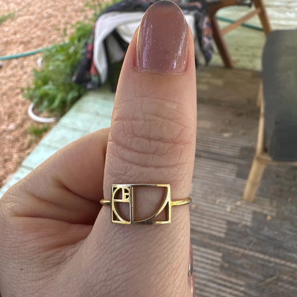 Gold Fibonacci Ratio Ring, Handmade Math Jewelry - Etsy