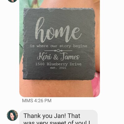 Housewarming Gift, New Home Gift, Wedding Gift, Slate Coasters, Our ...