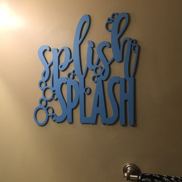 Splish Splash - Bathroom Sign - Bathroom Decor - Etsy
