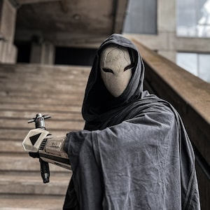 Black Medieval Ranger Cloak for Sith, Goth and Dark Wizard Cosplay Star ...