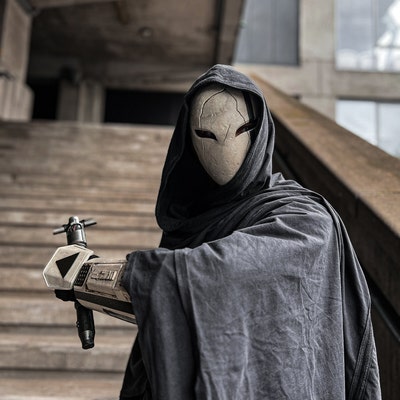 Black Medieval Ranger Cloak for Sith, Goth and Dark Wizard Cosplay Star ...