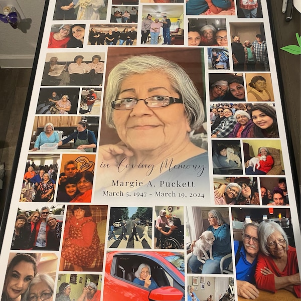 Poster Size Funeral Photo Collage Template , Editable Funeral Template ...
