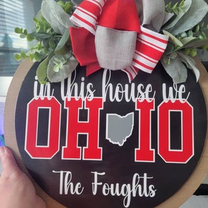 Ohio State Door Hanger Ohio State Buckeyes Ohio State Wreath the Ohio ...