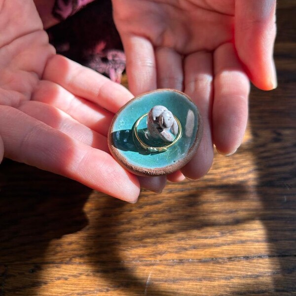 Handmade Turtle Spoon Rest With Unique Blue Shell Pattern Glaze - Ocean ...