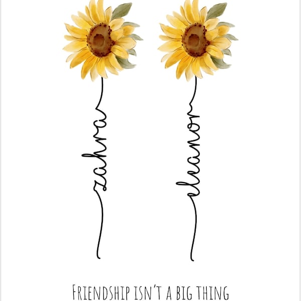 Personalised Friendship Print | Personalised Flower Print | Friendship ...