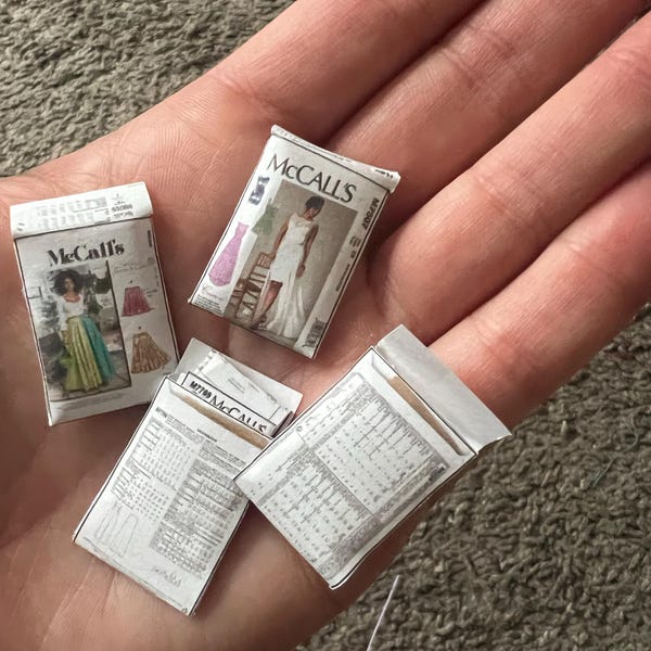 Miniature Sewing Patterns 1:12th Scale Sewing Pattern Sleeve and ...