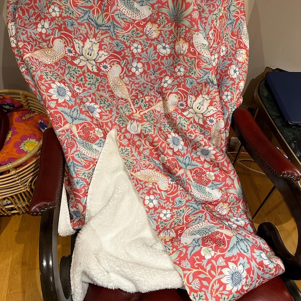 William Morris Rug, Warm Colors Large Area Rug, Flat Profile Mat ...