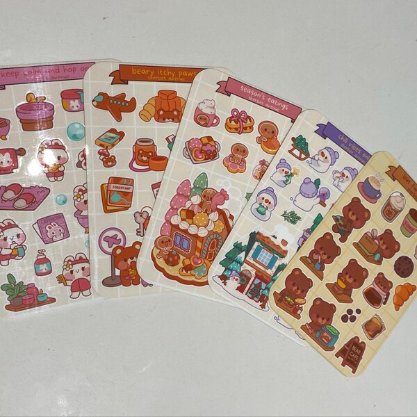 Cute Sticker Sheet - Kawaii Sticker Pack - Mini Food Stickers ...