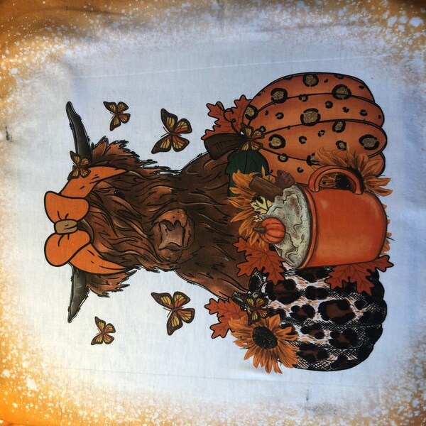 Highland Cow Fall Design Png | Fall PNG Sublimations, Fall Cow ...