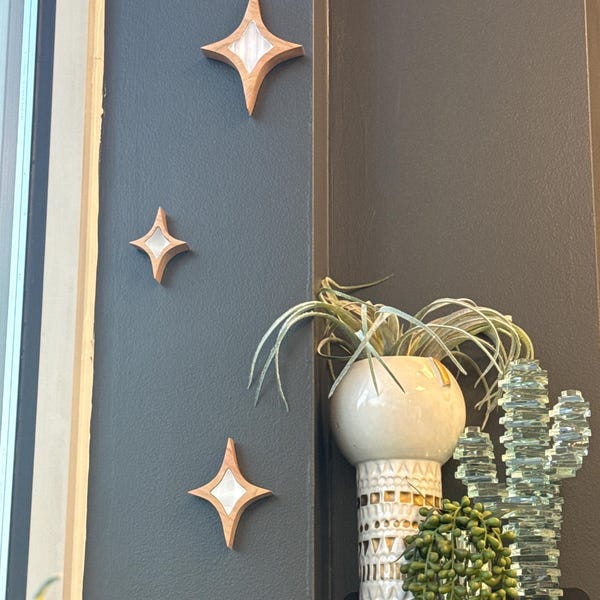 Selenite Stars Wall Decor - Set of 3 Stars Wall Decor - Selenite ...