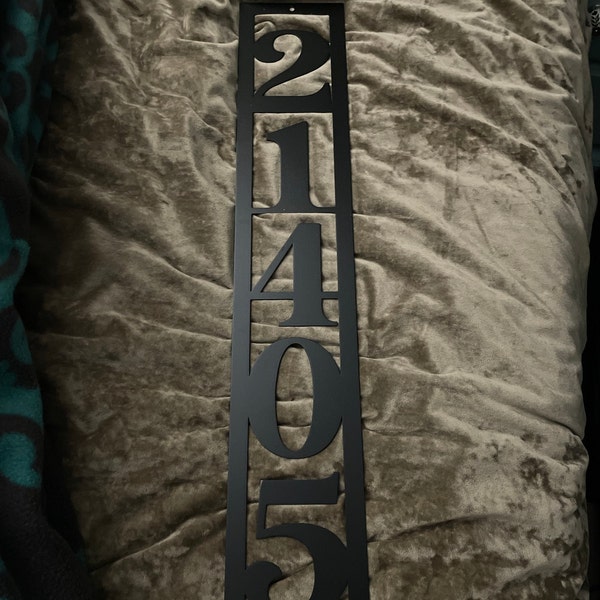 Vertical Address Plaque, Custom Metal Powder Coated Address Sign - Etsy