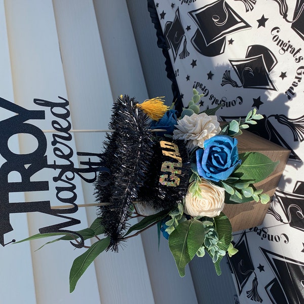 Graduation Gift] Grad Arrangement] Grad Flowers] Blue Flowers for the ...
